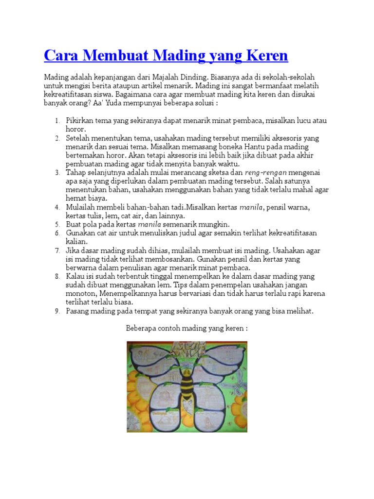 Cara Membuat Mading Yang Keren | PDF
