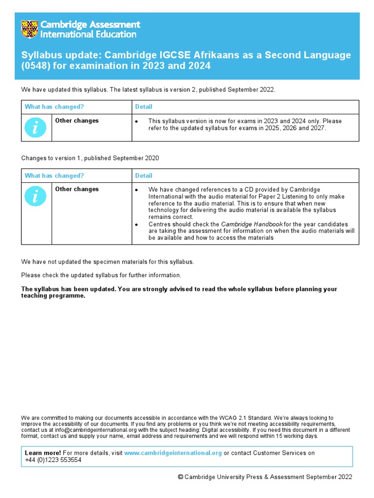 2023 2024 Syllabus Update | PDF