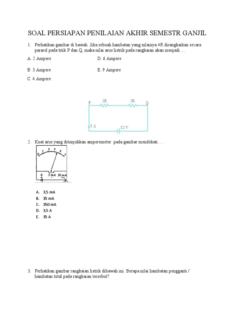 SOAL PILIHAN GANDA PENILAIAN AKHIR SEMESTR GANJIL Ok | PDF