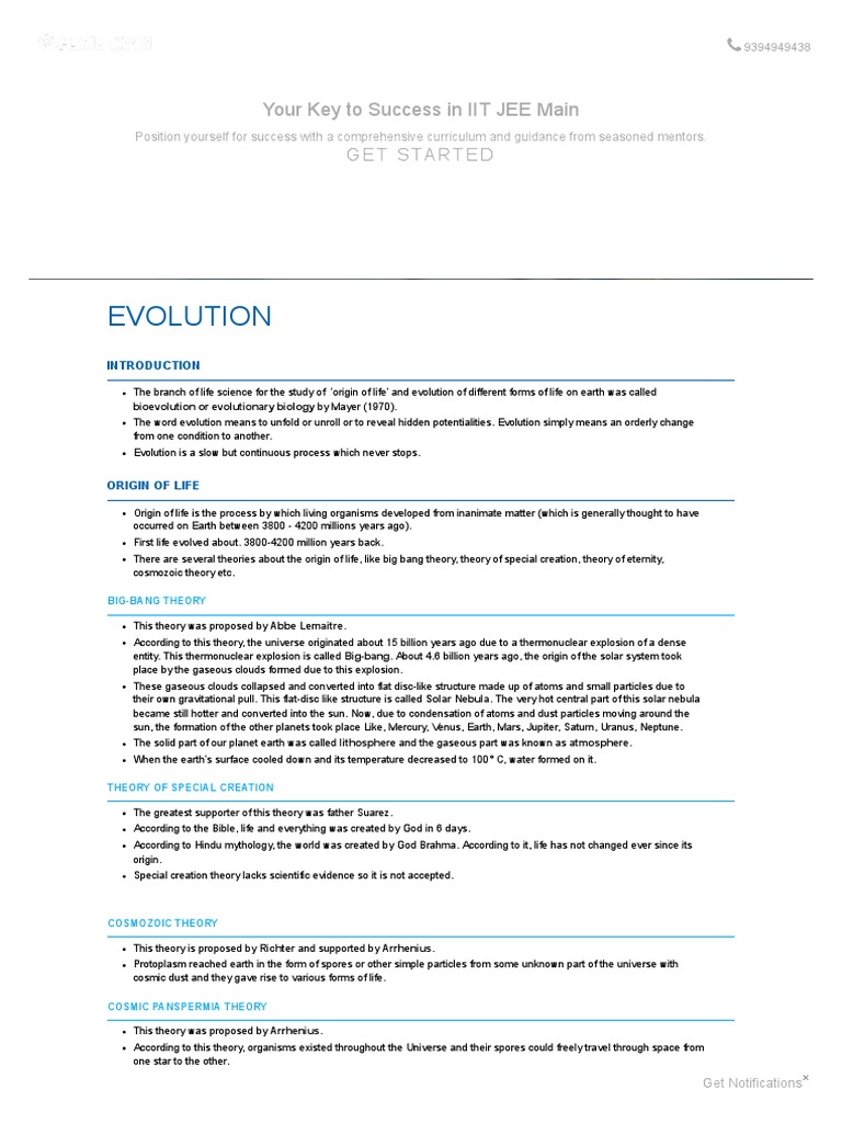 Evolution - Biology Notes For NEET - AIIMS - JIPMER | PDF | Science ...