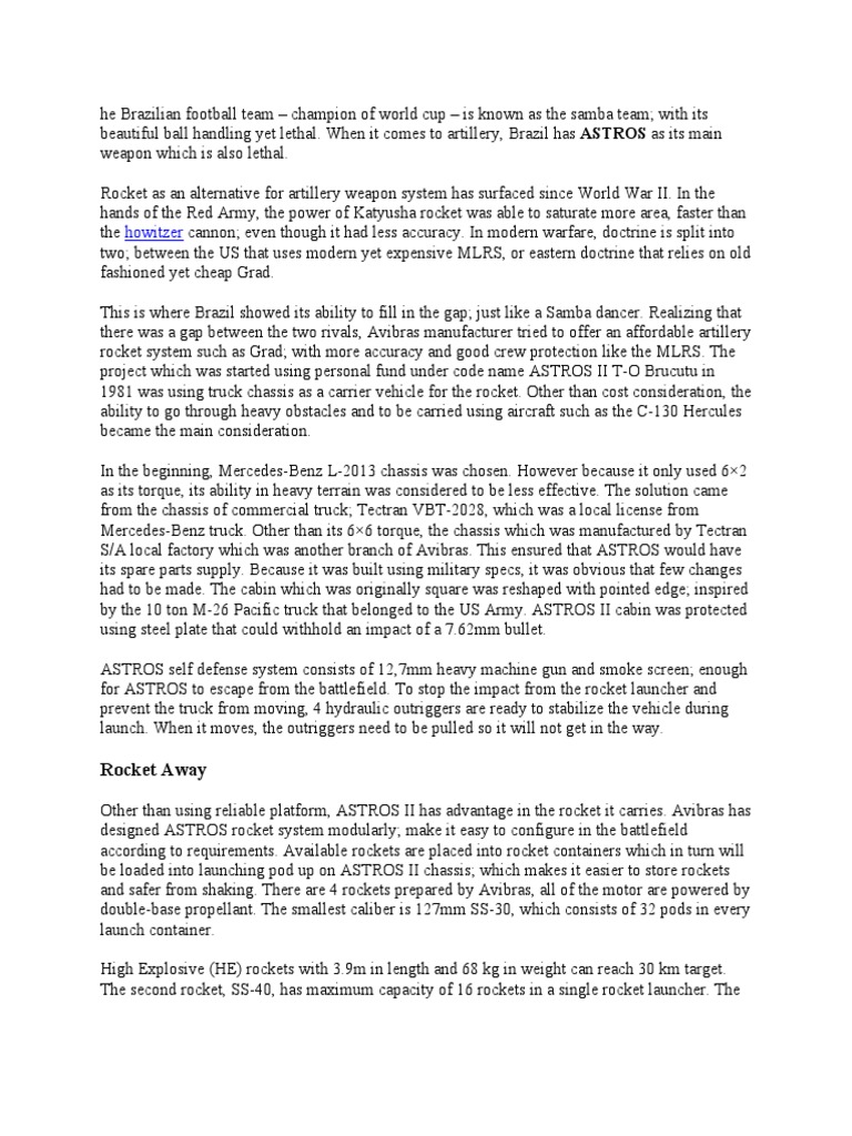 Astros Ii | Download Free PDF | Artillery | Rocket