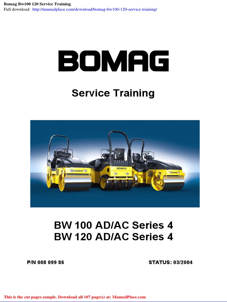 Bomag Bw100 120 Service Training | PDF | Engines | Asphalt