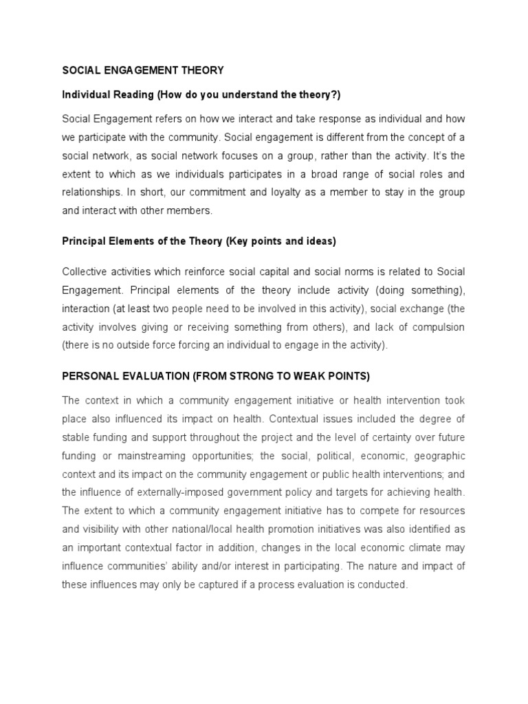 Social Engagement Theory | PDF