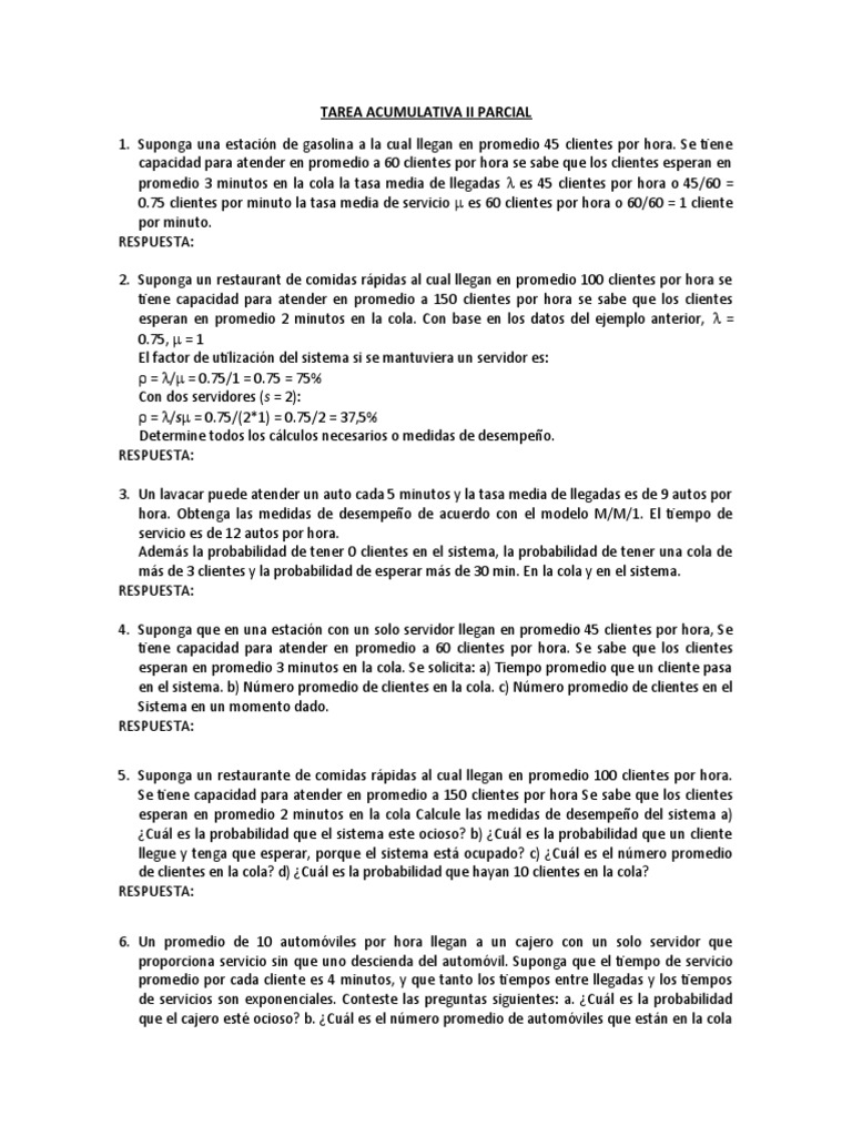 TAREA DEL II PARCIAL INV OPERACIONES DESARROLLADOS ACUMULATIVO LL U | PDF | Distribución de ...