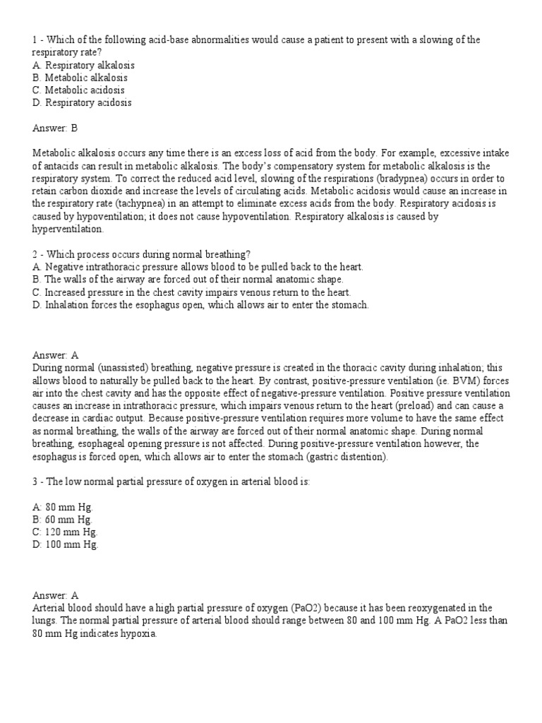 AEMT - Airway and Breathing Exam Practice | PDF