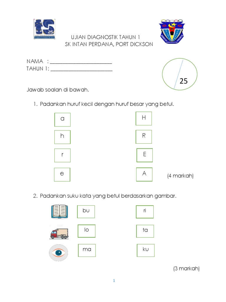 Ujian Diagnostik Tahun 1 2023 Pdf