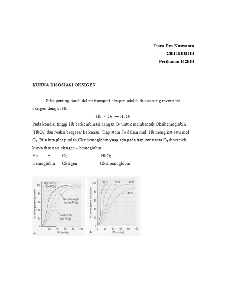 Kurva Disosiasi Oksigen Hemoglobin | PDF