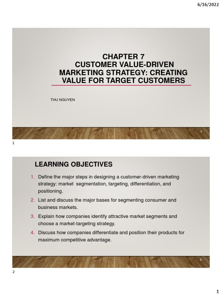 Chapter 7 - Customer Value-Driven Marketing Strategy Creating Value For ...