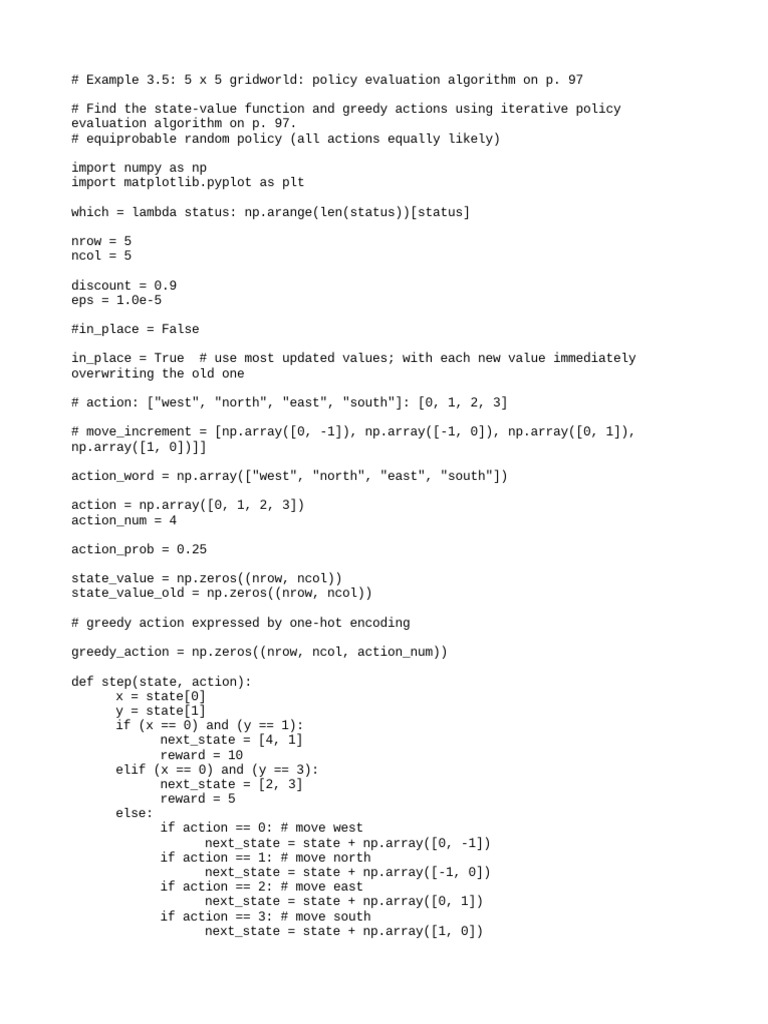 Py Code Example 3 5 Policy Evaluation | PDF | Computer Engineering ... Py Code Example 3 5 Policy Evaluation | PDF | Computer Engineering ...