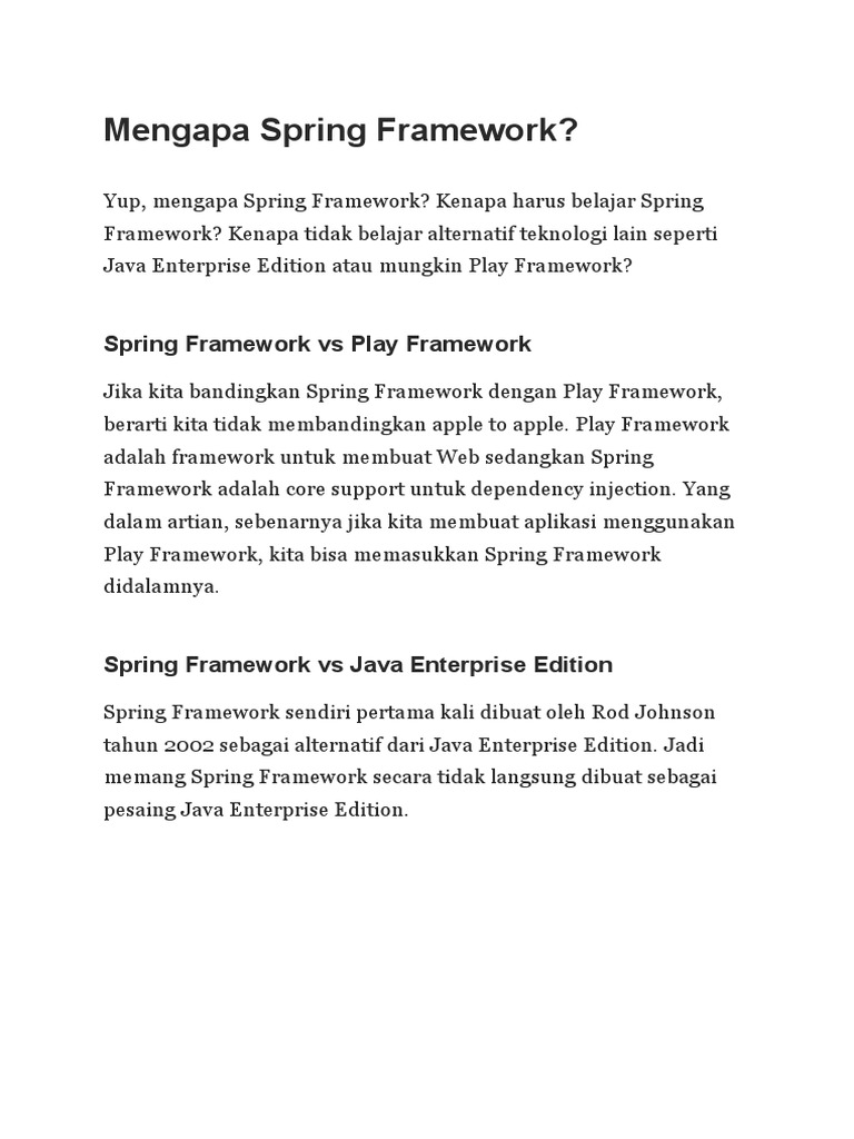 Mengapa Spring Framework | PDF