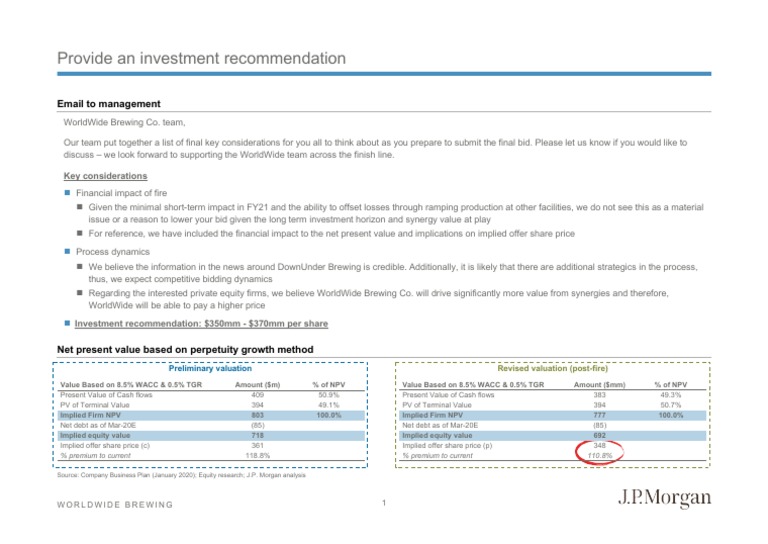 Task 4 Model Answer Revised Pdf Net Present Value Valuation