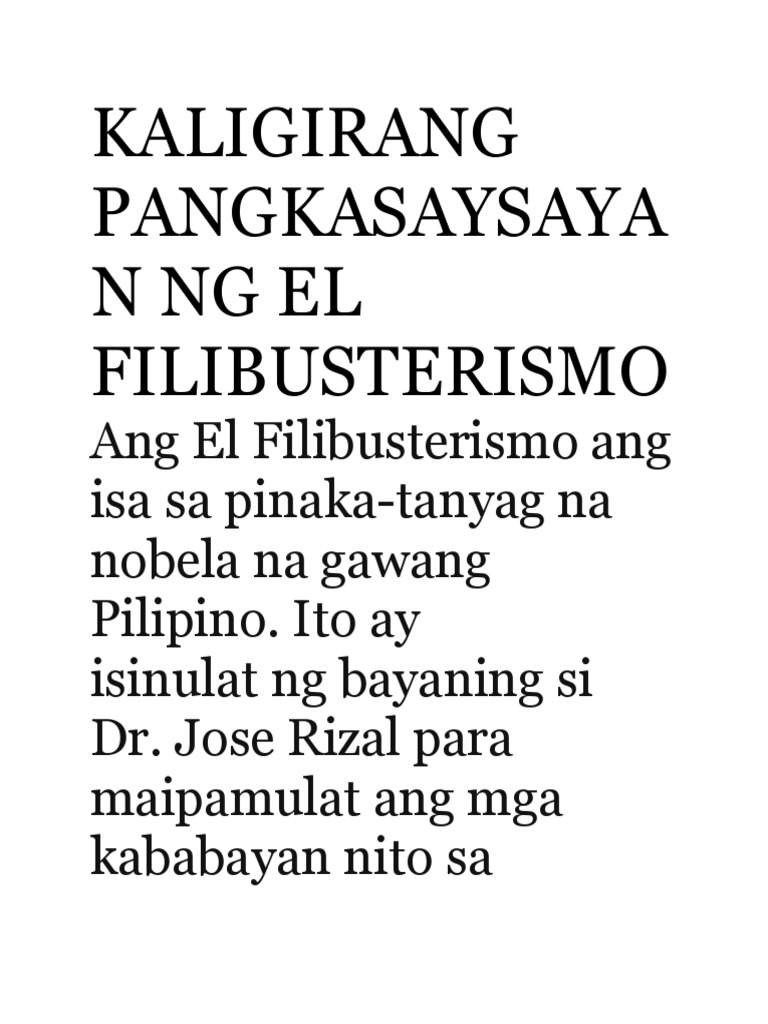 Tauhan NG El Filibusterismo | PDF