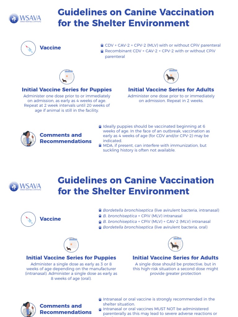 Canine Vaccination Guidelines for Shelters | PDF | Vaccines | Vaccination