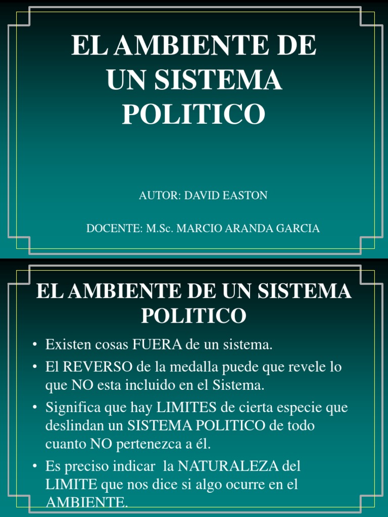 El Ambiente de Un Sistema Politico - David Easton | PDF