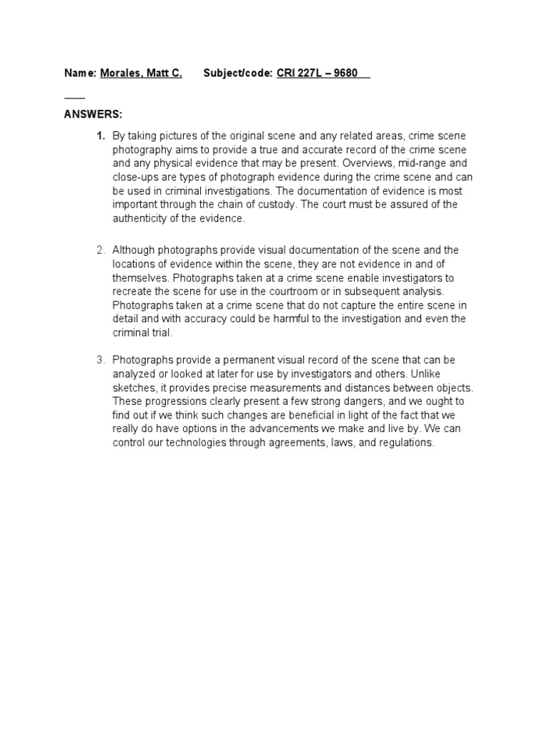 CRI 227 - Assignment No. 1 | PDF | Law