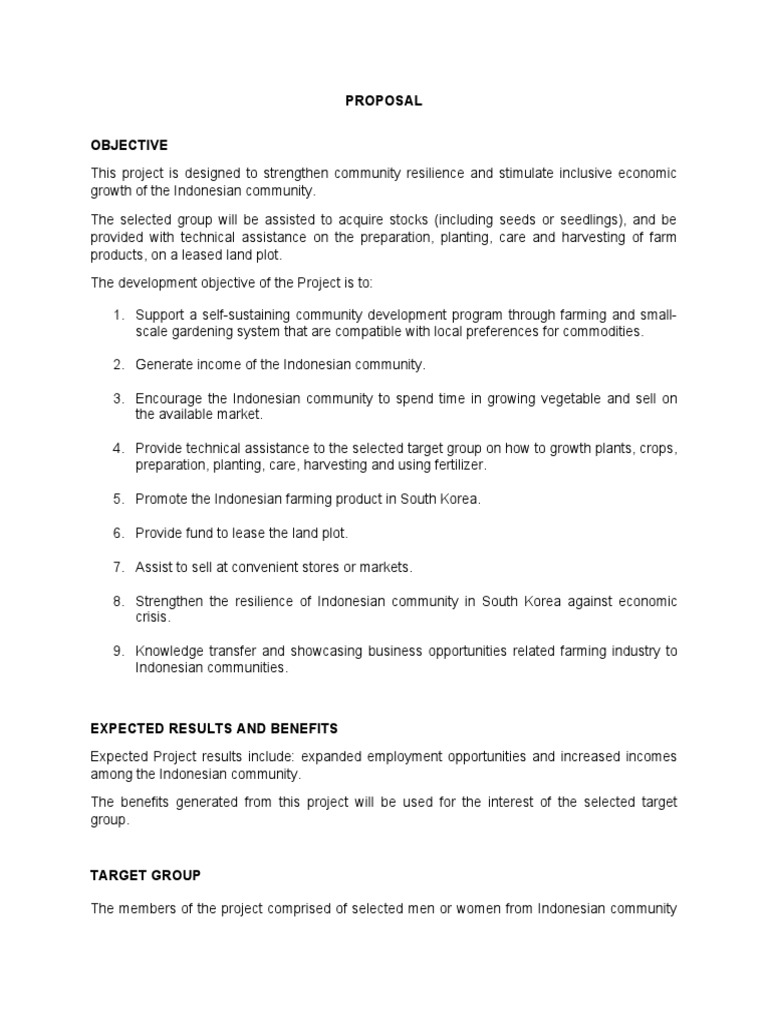 Contoh Proposal Community Management Pdf Agriculture Harvest