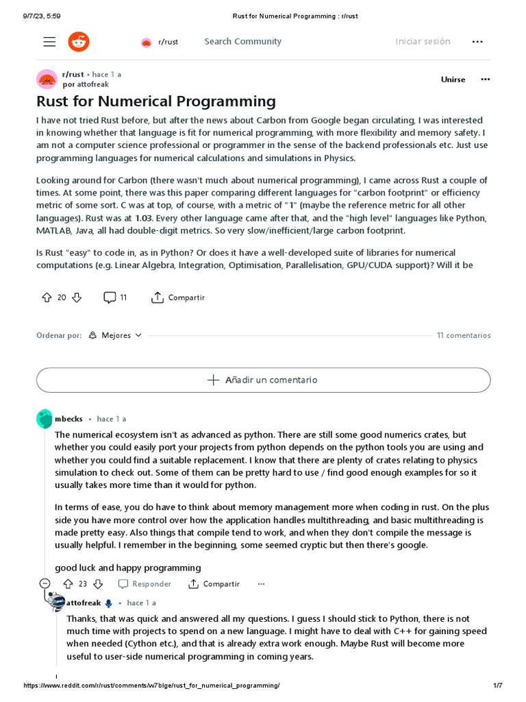 Rust For Numerical Programming R Rust Pdf Computer Programming Python Programming 