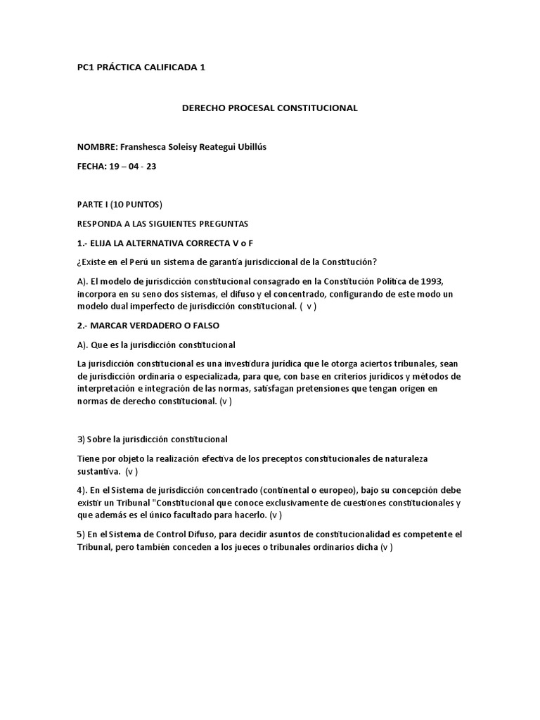 PC1 Práctica Calificada | PDF