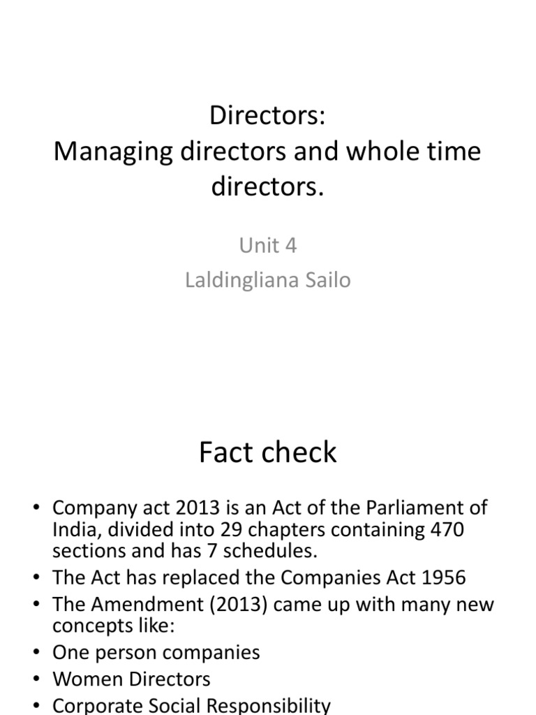 Types of Directors in Company Law | PDF | Board Of Directors | Justice