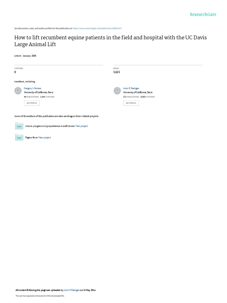 How To Lift Recumbent Equine Patients in The Field | PDF | Horses ...