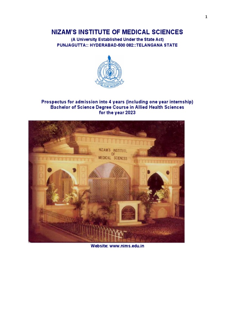 B SC AHS Prospectus | PDF