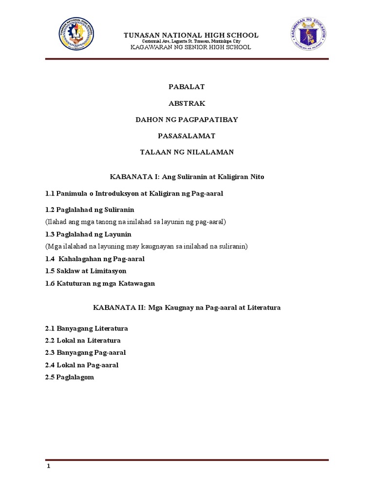 Template Pananaliksik | PDF