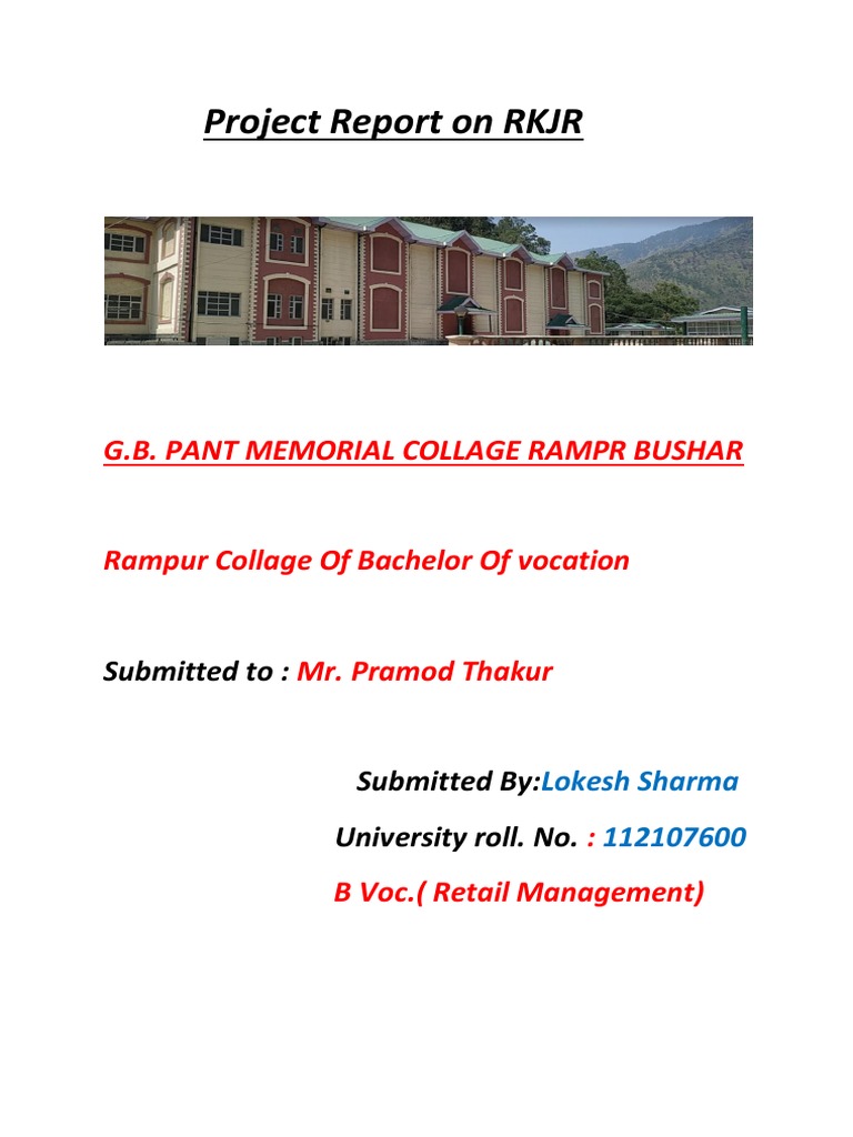 lokesh sharma Project Report on RKJR | PDF