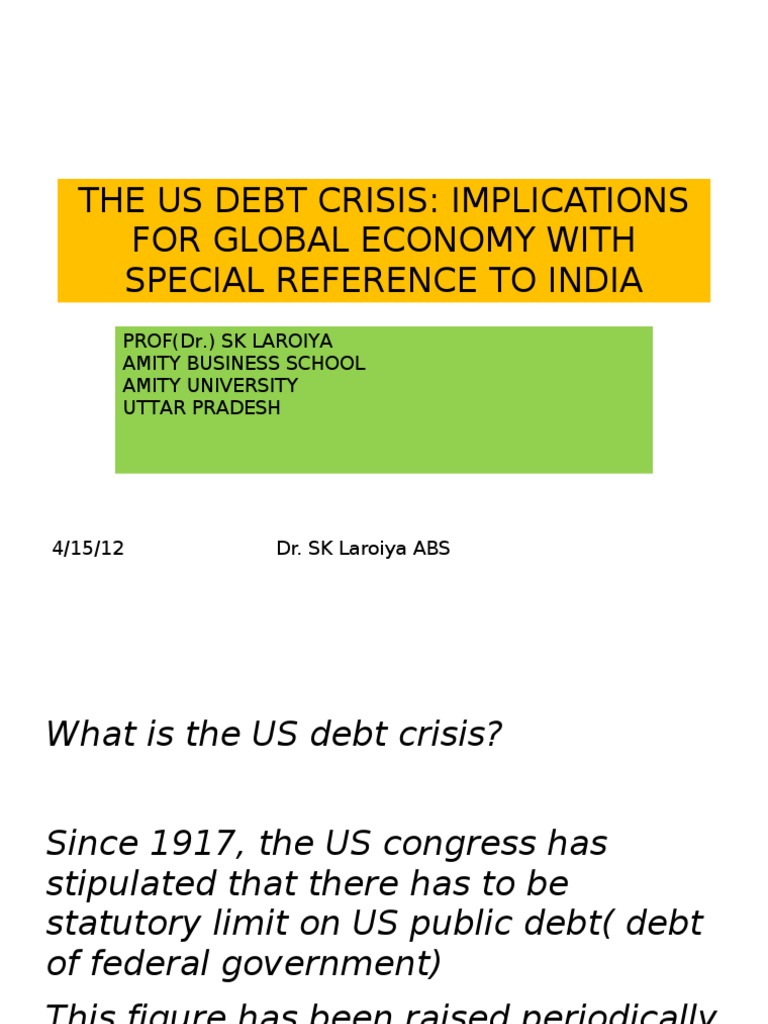 The Us Debt Crisis | PDF