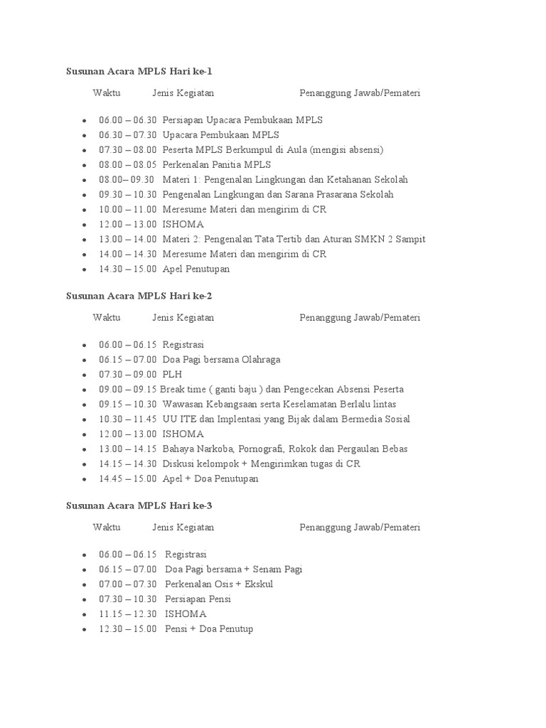 Rencana Acara MPLS | PDF | Ilmu Sosial | Kajian Bahasa Asing
