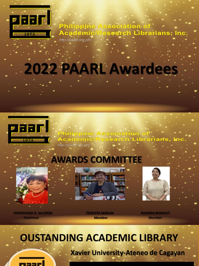 2022 PAARL Awardees | PDF