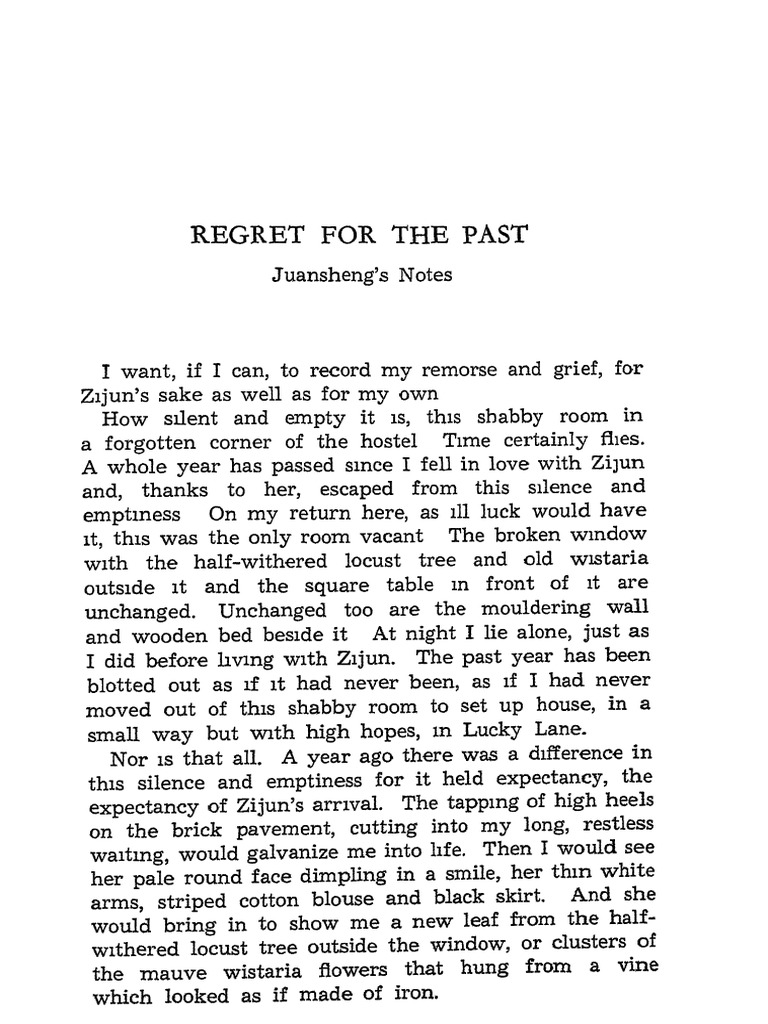 Regret For The Past | PDF