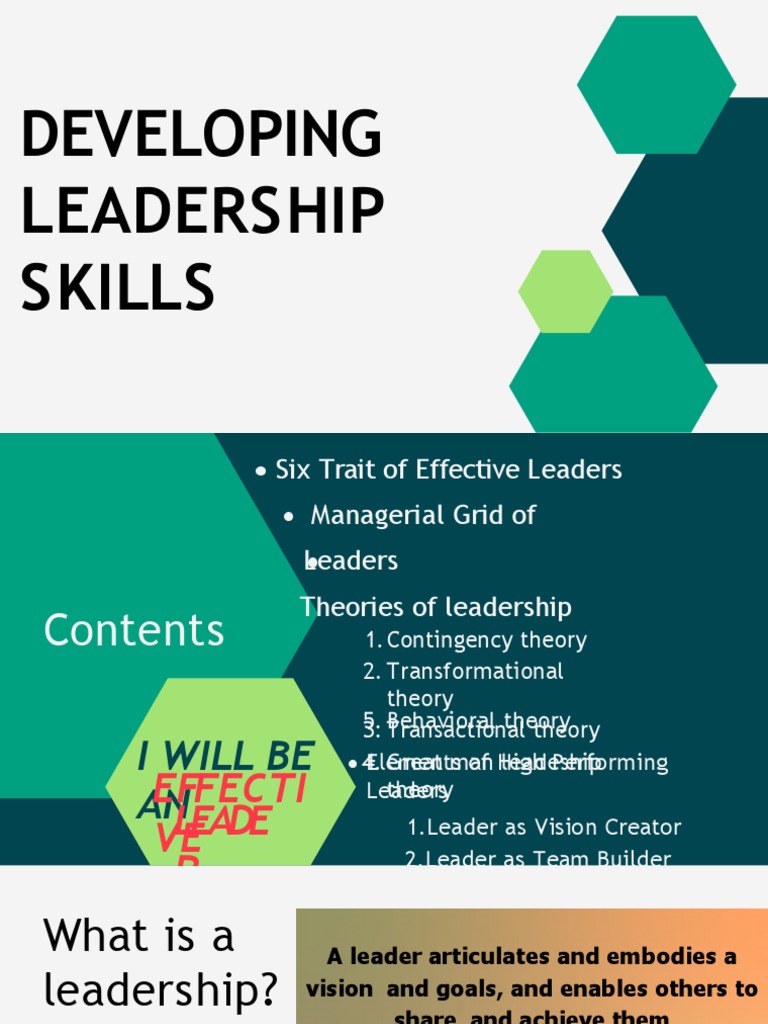 Developing Leadership Skills | PDF Developing Leadership Skills | PDF