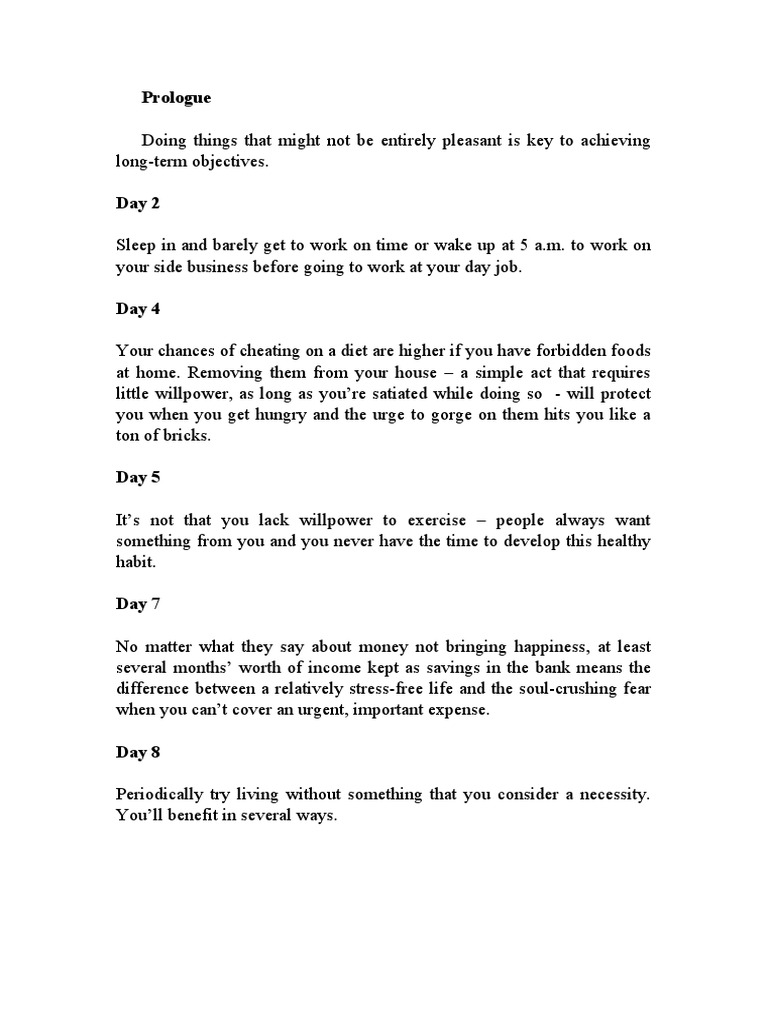 365 Days With Self Discipline | PDF