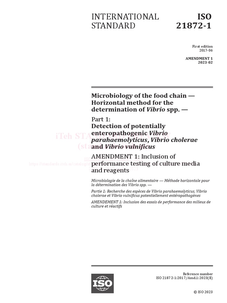 ISO 21872 1 2017 Amd 1 2023 | PDF | International Organization For Standardization