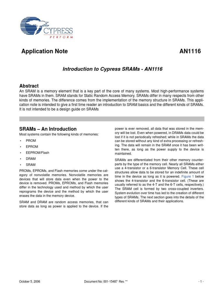 Introduction To SRAMS - Synchronous vs. Asynchronous | PDF | Computer ... Introduction To SRAMS - Synchronous vs. Asynchronous | PDF | Computer ...