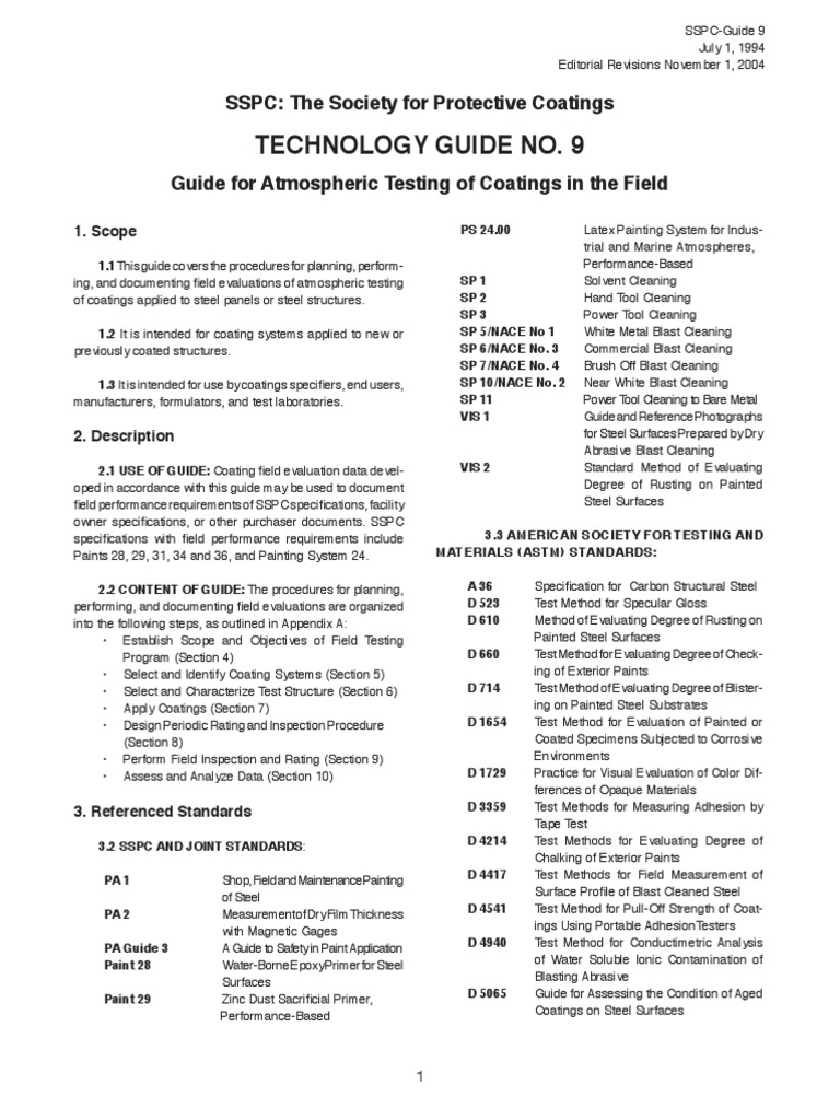 SSPC Guide 9 | PDF