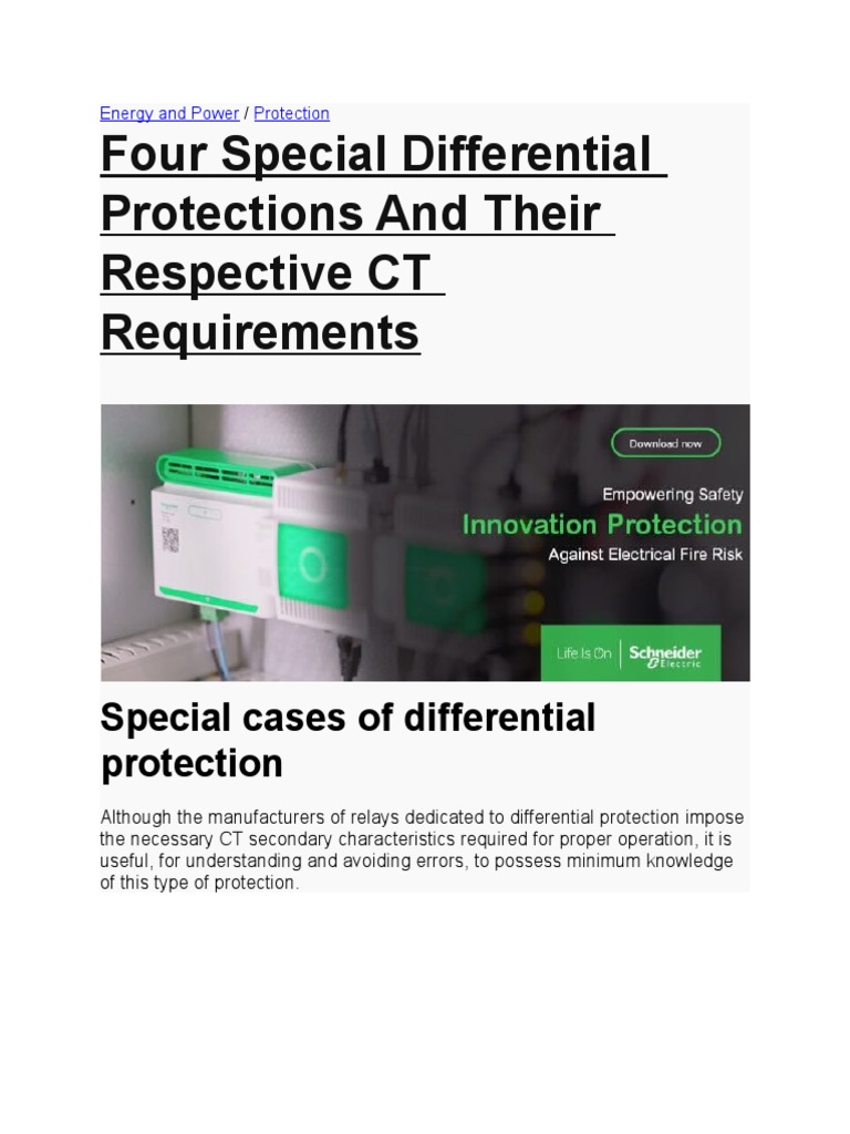 Four Special CT For Differential Protection | PDF