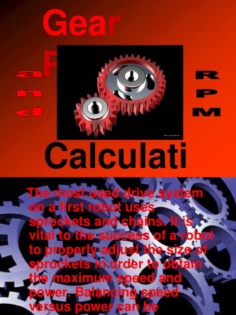 Gear Ratio and RPM Calculations 5508 | PDF | Technology & Engineering