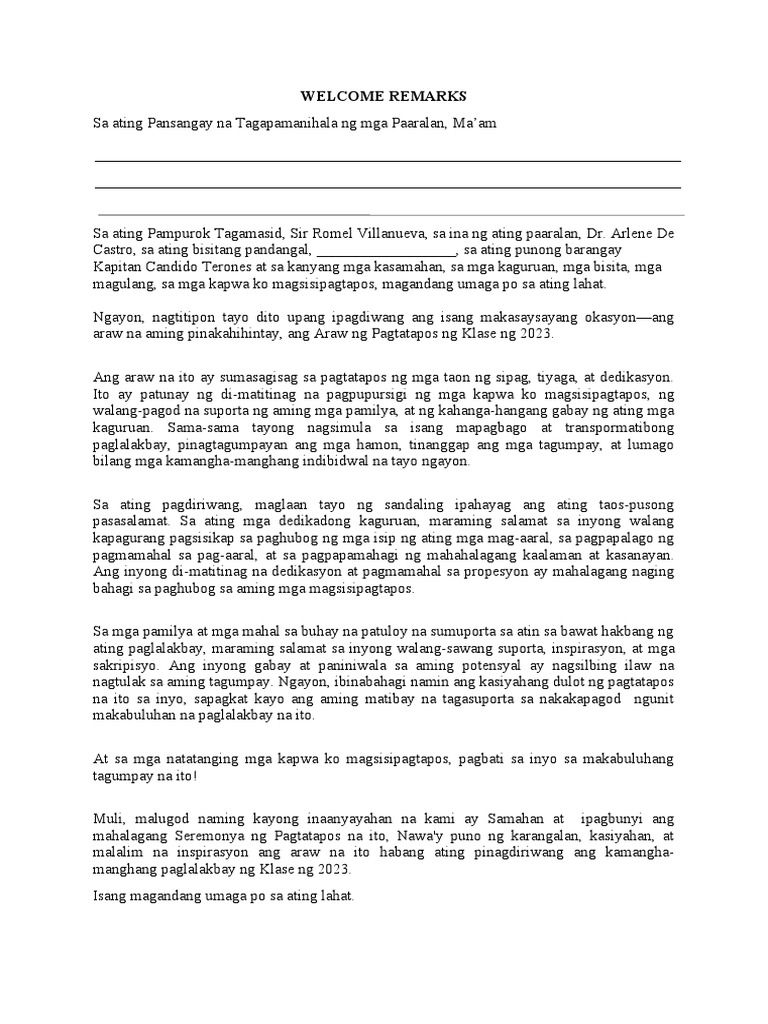 speech graduation | PDF