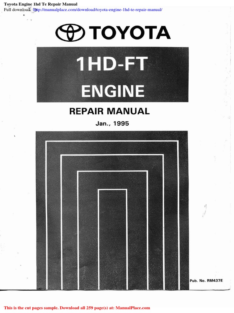 Toyota Engine 1hd Te Repair Manual | PDF | Diesel Engine | Fuse ...