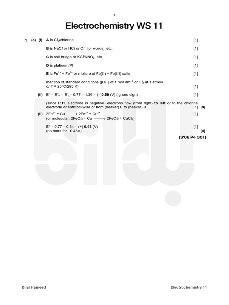 30 Electrochemistry MS Unlocked | PDF | Chlorine | Electrochemistry