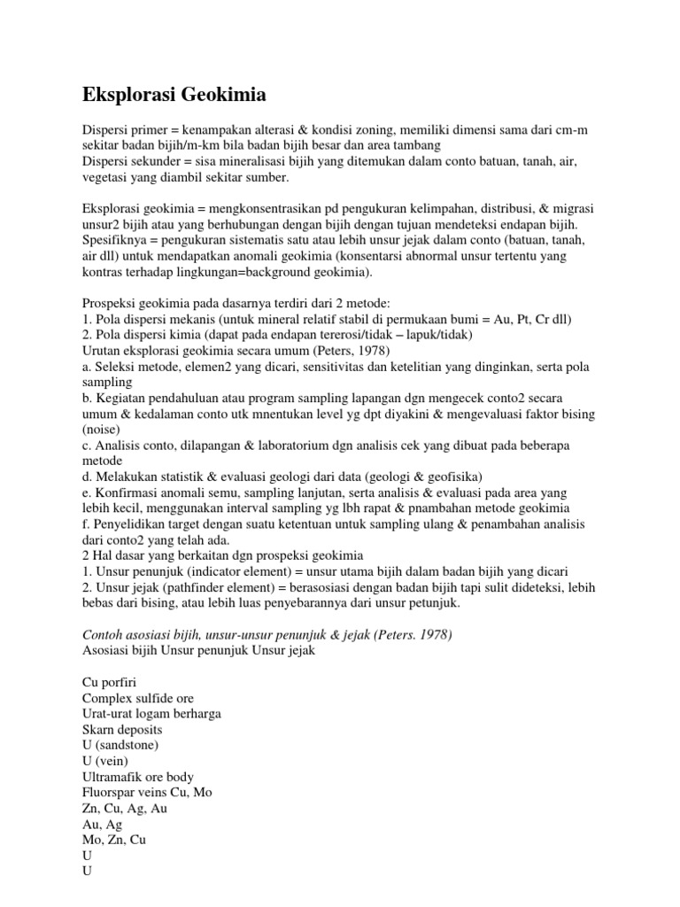 Eksplorasi Geokimia | PDF