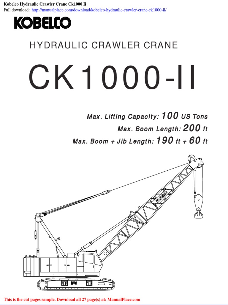 Kobelco CK1000-II Crane Specifications | PDF