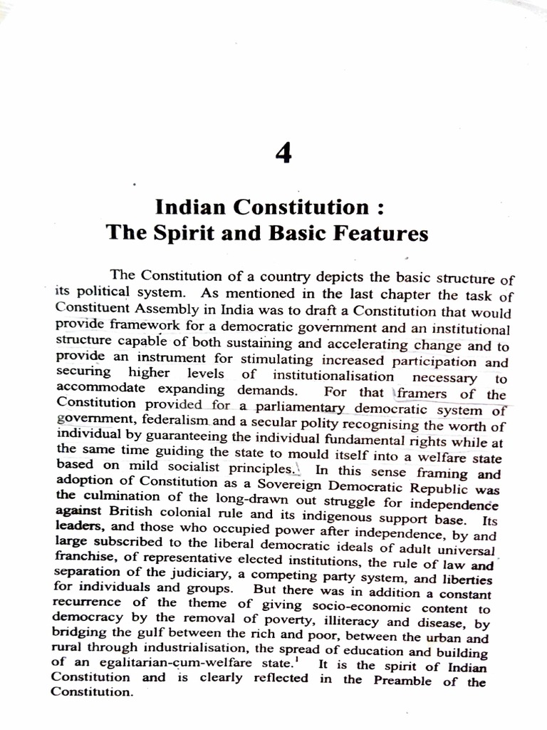 Basic Features of Indian Constitution | PDF