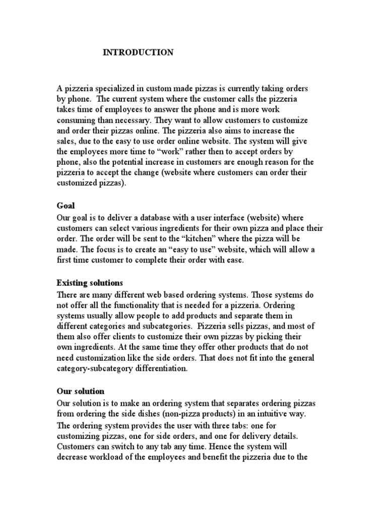 Pizza Ordering System | PDF | Microsoft Windows | Operating System