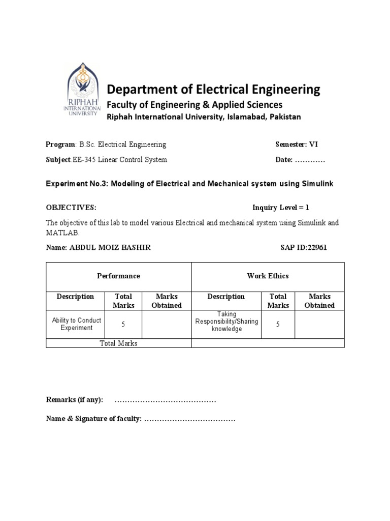 First-Order System Step Response Modeling | PDF