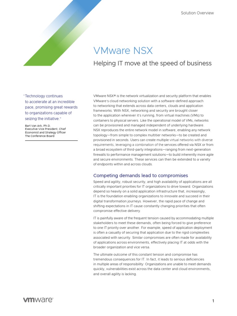 Vmware NSX Solution Brief | PDF | Cloud Computing | Computer Network