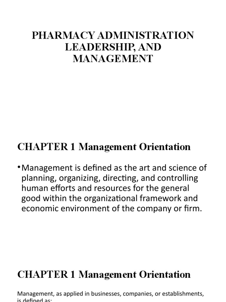 Chapter 1 Management Orientation | PDF