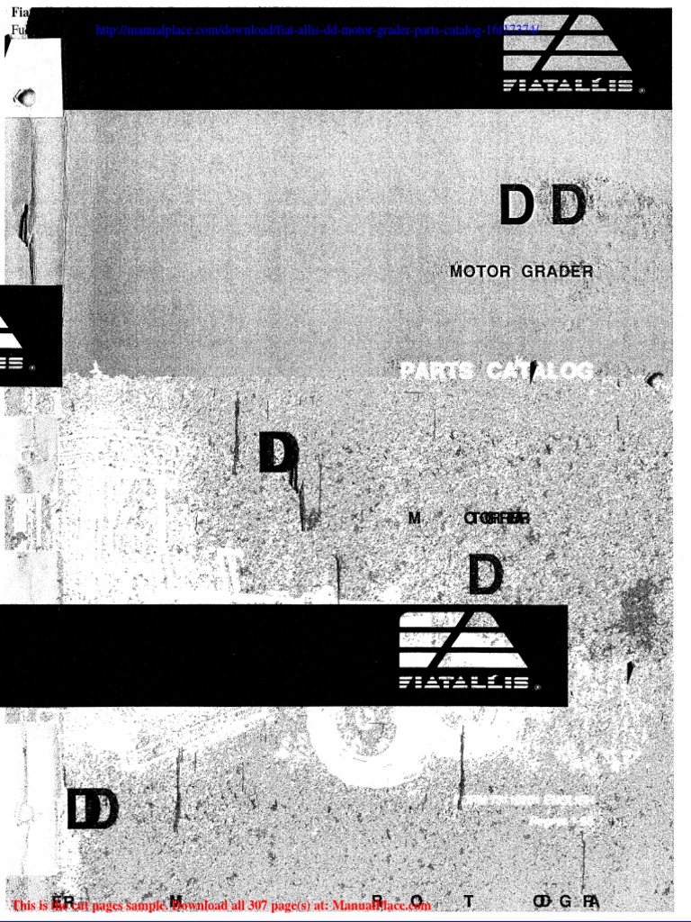 Fiat Allis DD Motor Grader Parts Catalog 16f17374 | Download Free PDF ...