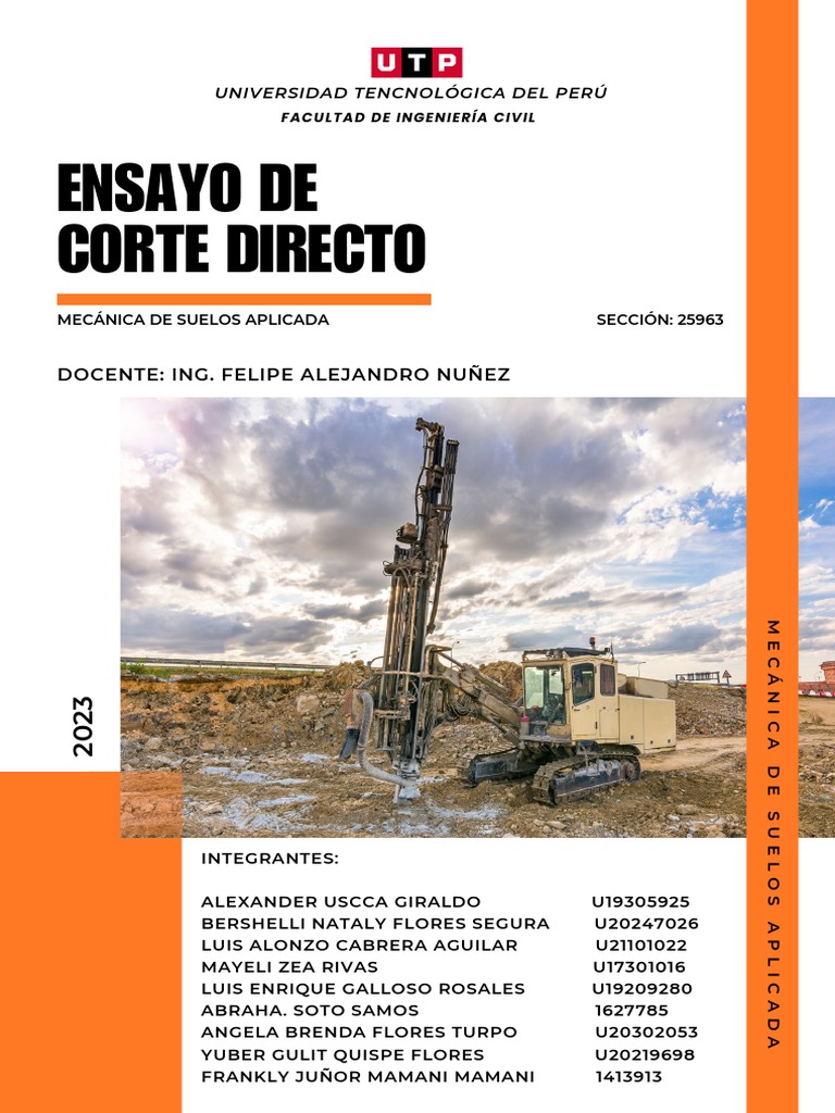 Ensayo de Corte Directo | PDF | Fricción | Ecuaciones